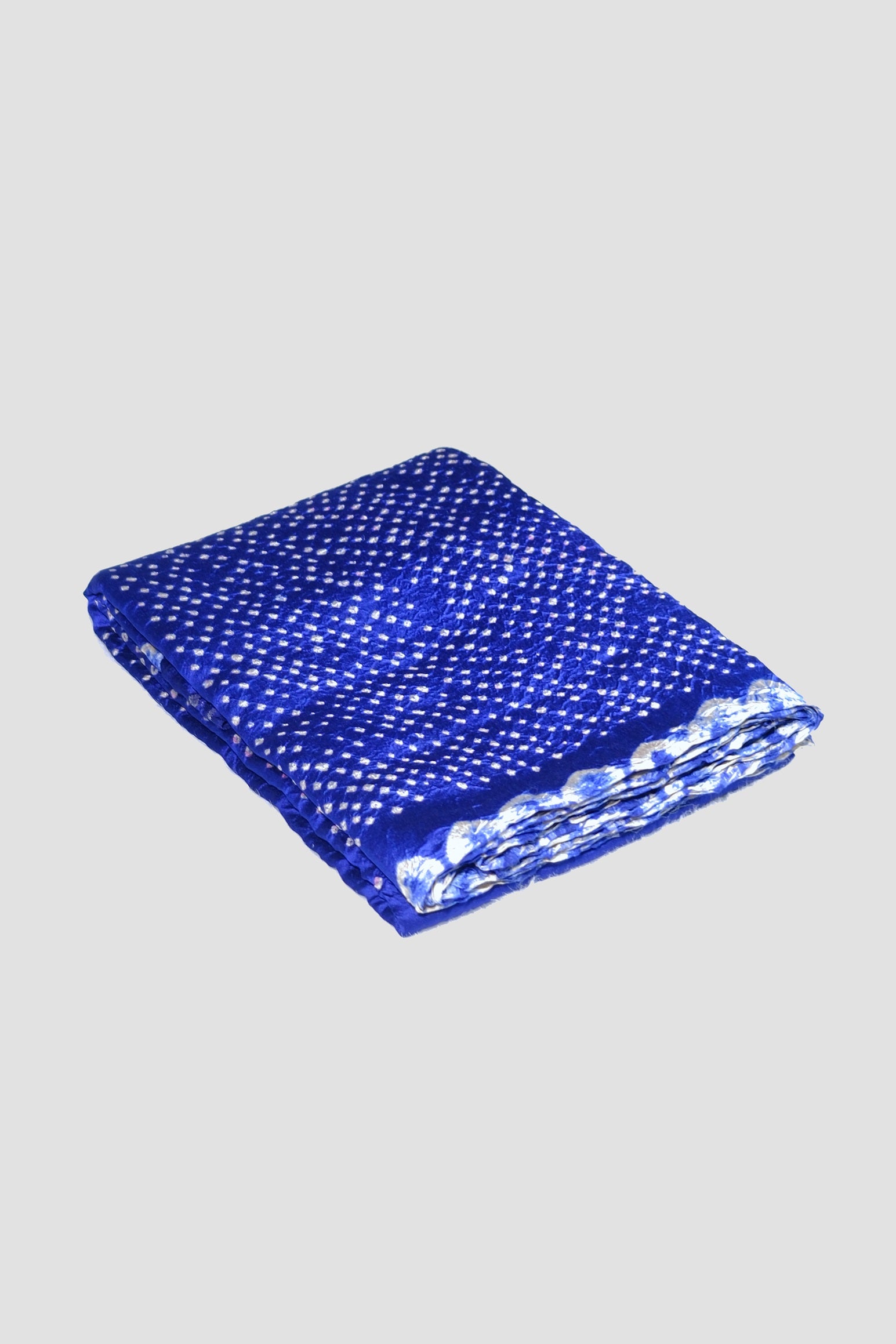 Royal blue color Tusser silk saree.