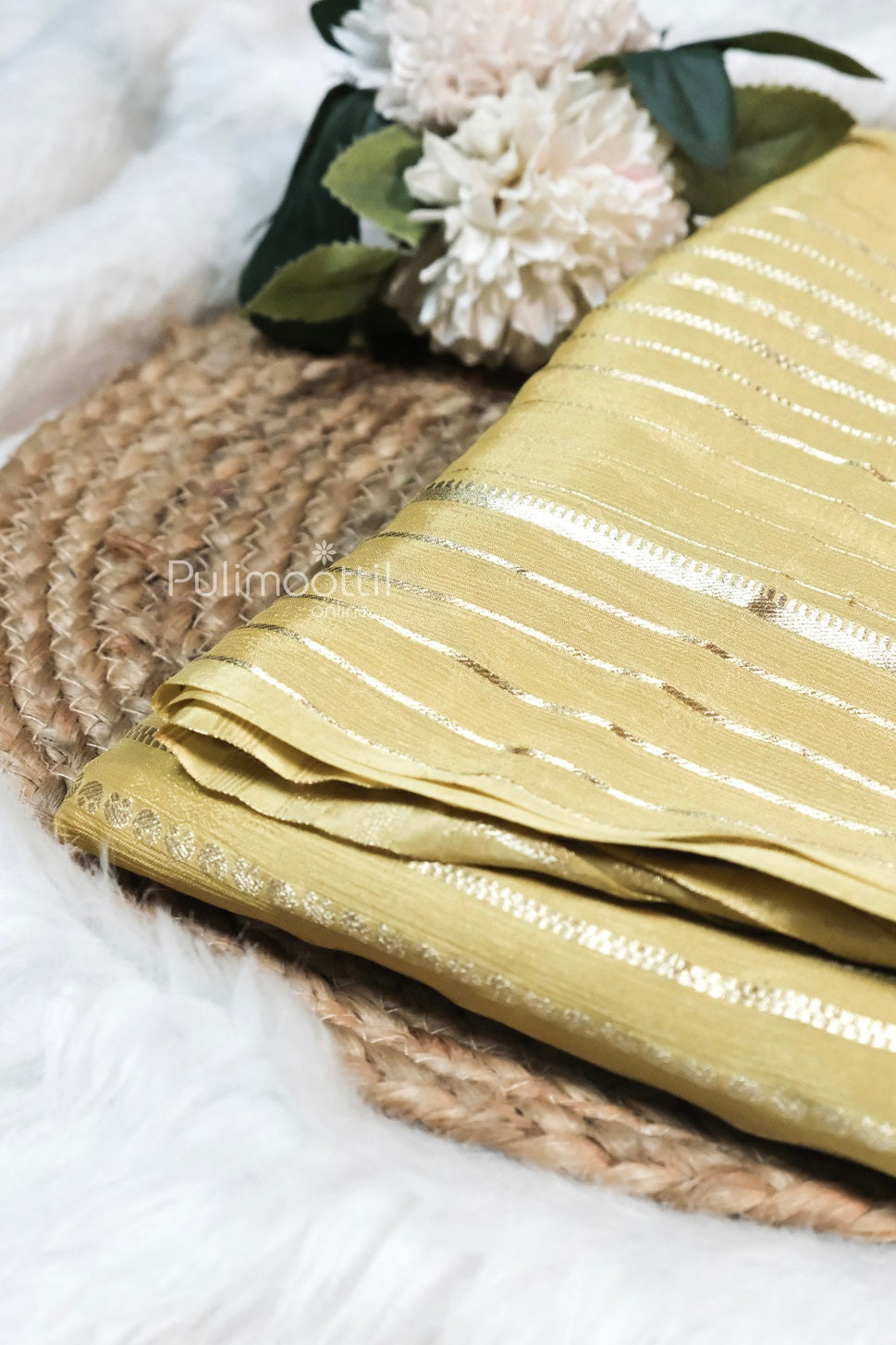 Sand Pure Banarasi Silk Saree – Golden Zari & Mango Design Border Online